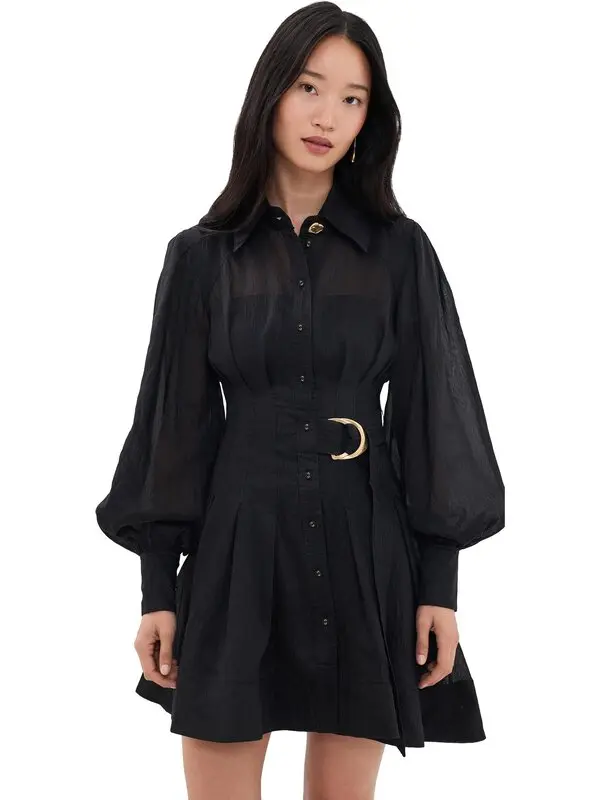 Aje Rosanna Mini Shirt Dress - Black