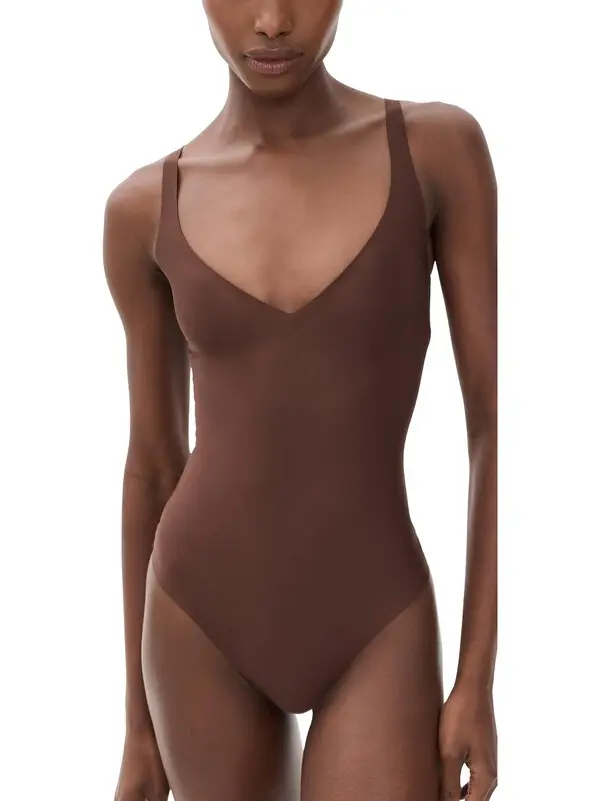 SKIMS Plunge Thong Bodysuit - Cocoa