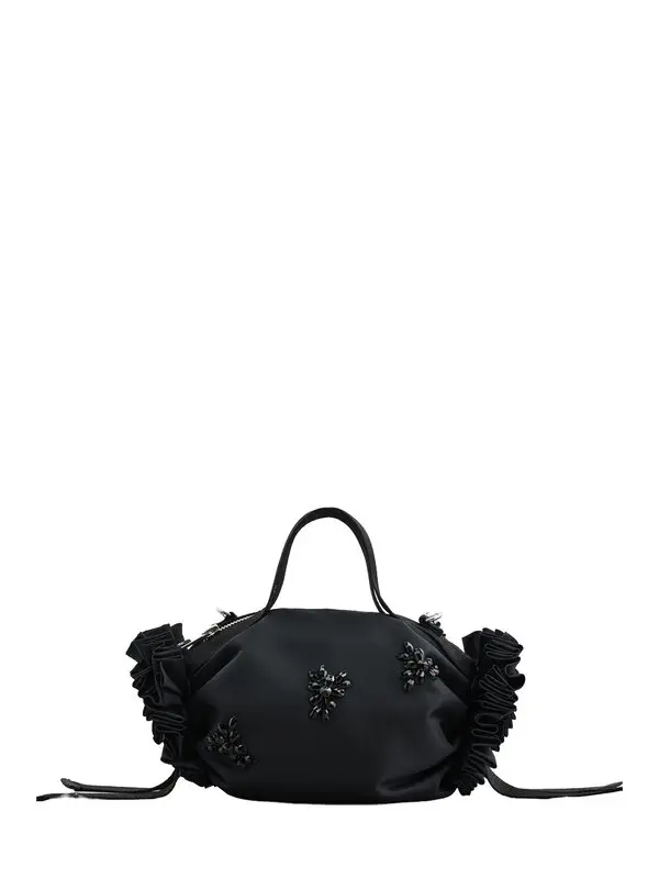 Simone Rocha Turbo Embellished Mini Double Ribbon Rosette Bag - Black/jet
