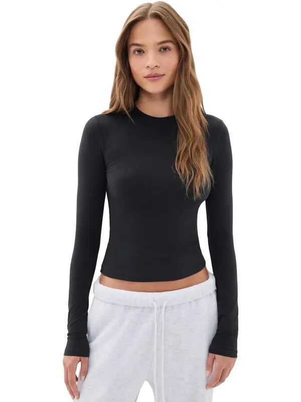 SKIMS Long Sleeve T-shirt - Soot