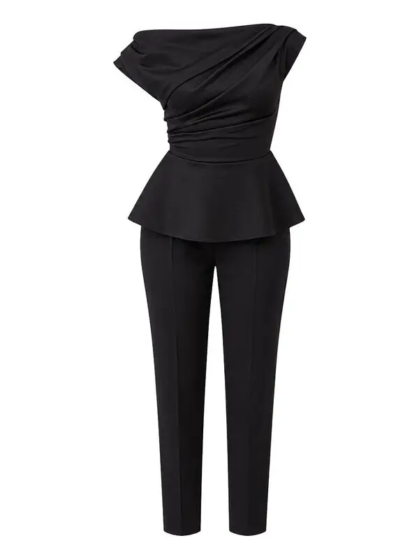 GIRL IN MIND Connie Peplum Top - Black