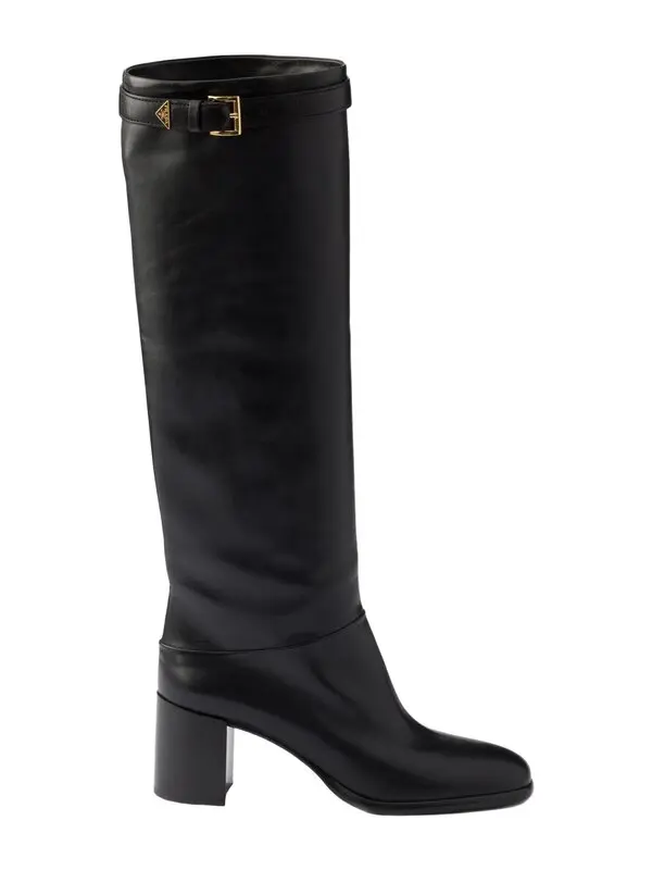 Prada Leather Boots - Black