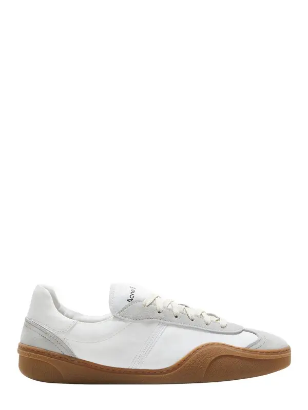 Acne Studios Round Toe Lace-up Sneakers - White/brown
