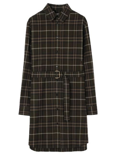 Burberry Check Cotton Shirt Dress - Tan