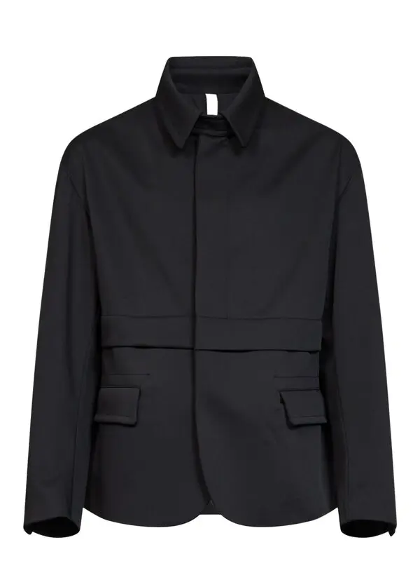 HEVO Long-sleeved Collared Casual Jacket - Black