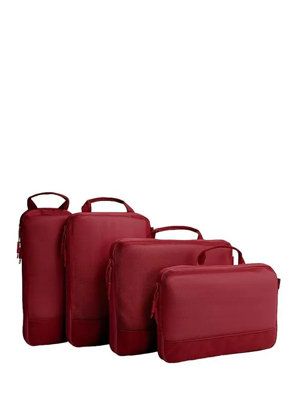 HEYS 4 Piece Compression Packing Cube Set - Red Maple