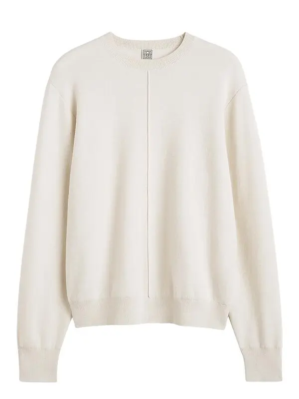 TOTEME Front Seam Stretch Sweater - Ecru