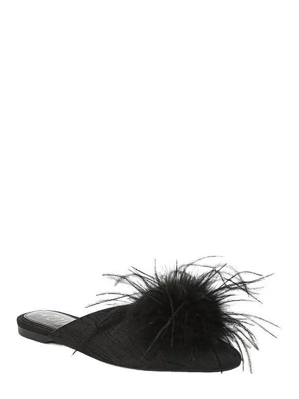 Sam Edelman Khai Feather Mules - Black