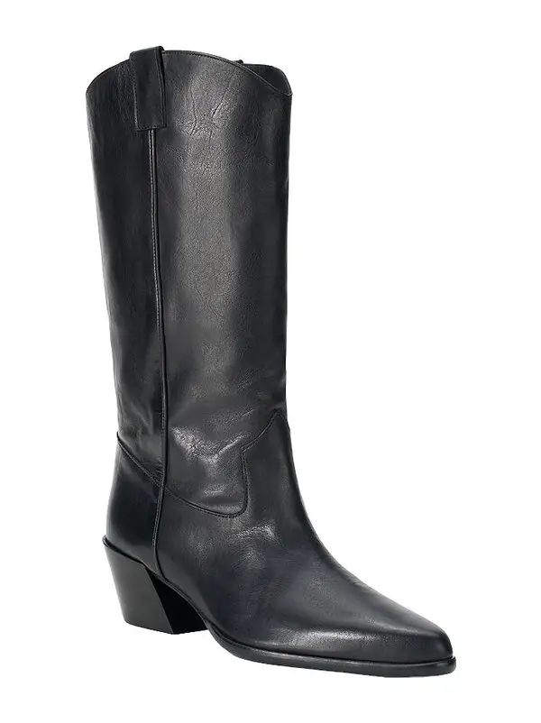 Staud Monty Knee High Western Boots - Black