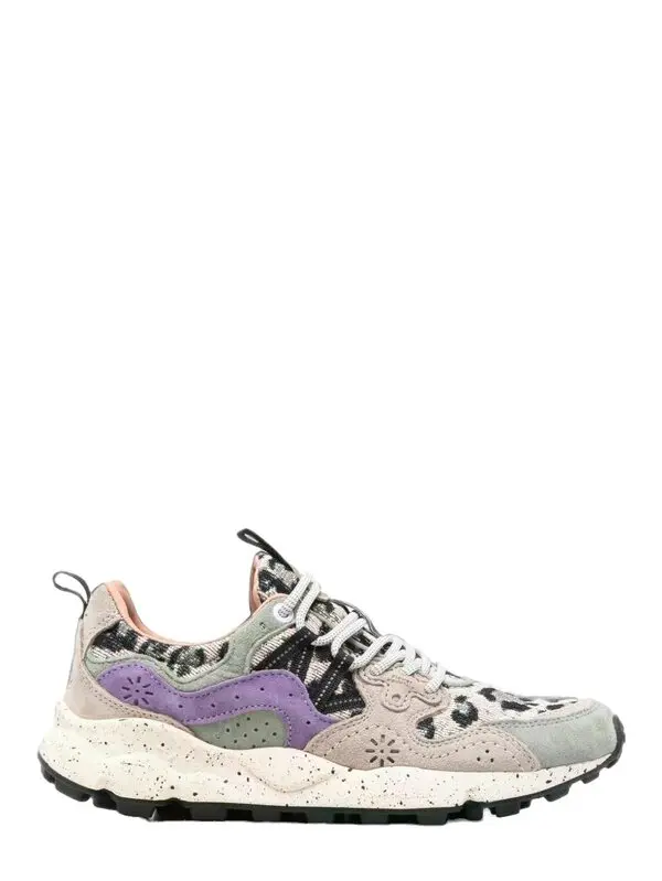 FLOWER MOUNTAIN Yamano 3 Leopard-print Panelled Sneakers - Neutrals
