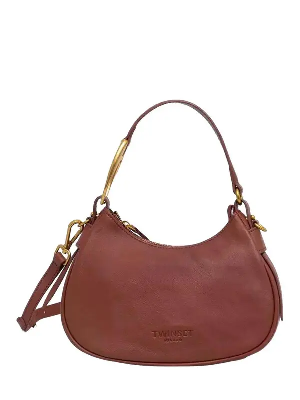 TWINSET Leather Tote Bag - Brown