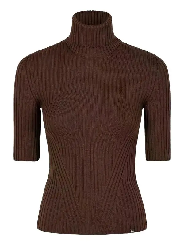 Herno Ribbed-knit Roll-neck Sweater - Brown