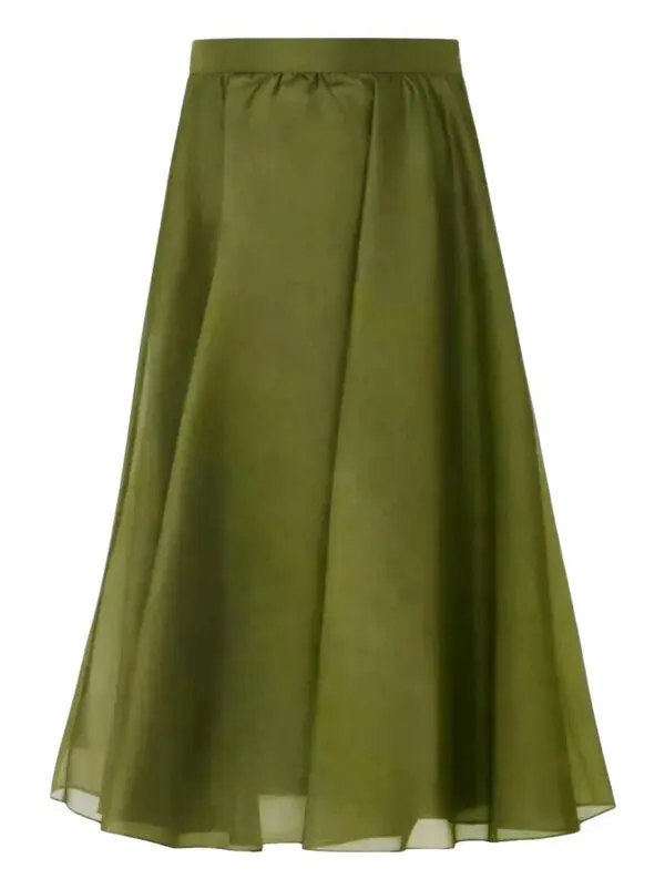 Max Mara Gathered A-line Midi Skirt - Green
