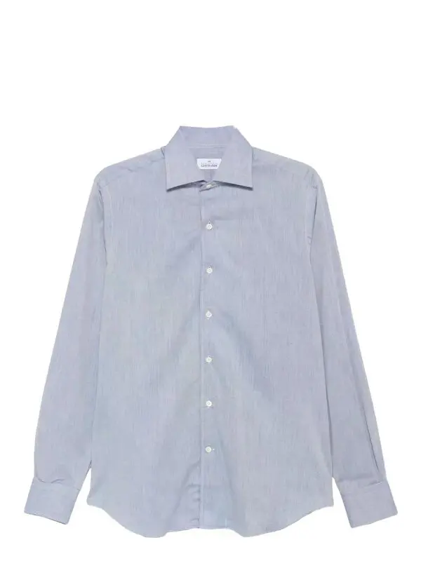 ALESSANDRO GHERARDI Spread-collar Long-sleeve Shirt - Blue