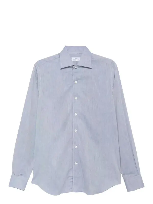 ALESSANDRO GHERARDI Spread-collar Long-sleeve Shirt - Blue