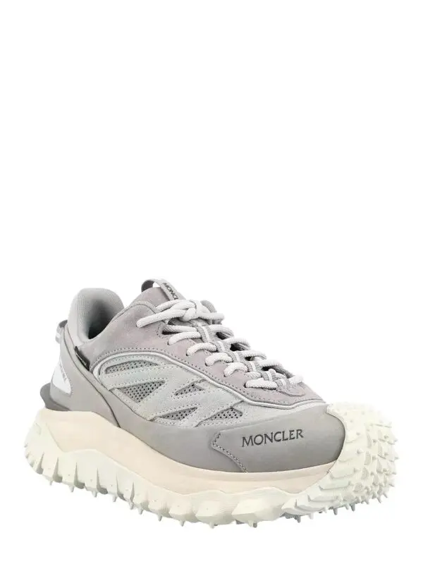 Moncler Panelled Leather Sneakers - Grey