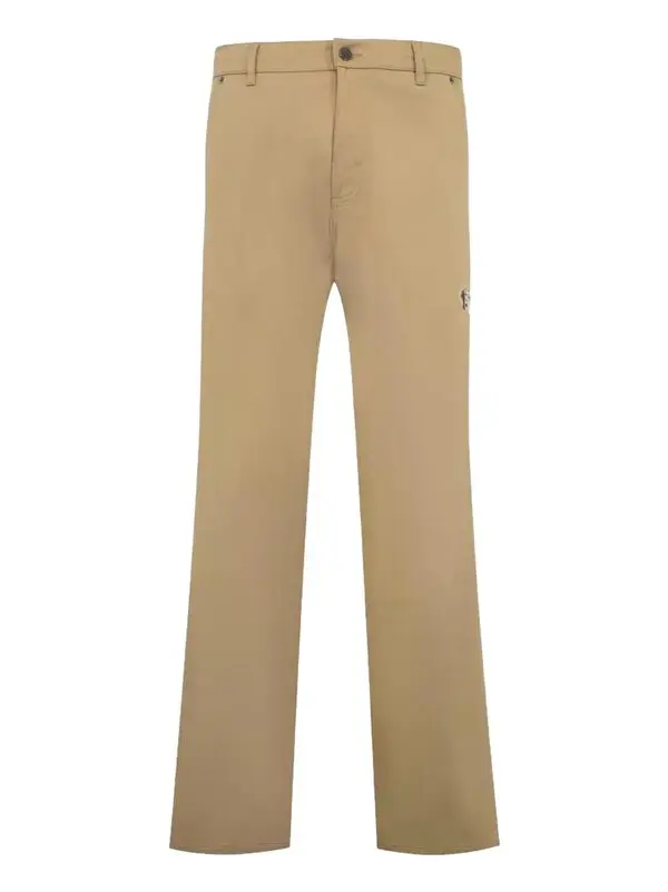 Moncler Logo-patch Straight-leg Trousers - Neutrals