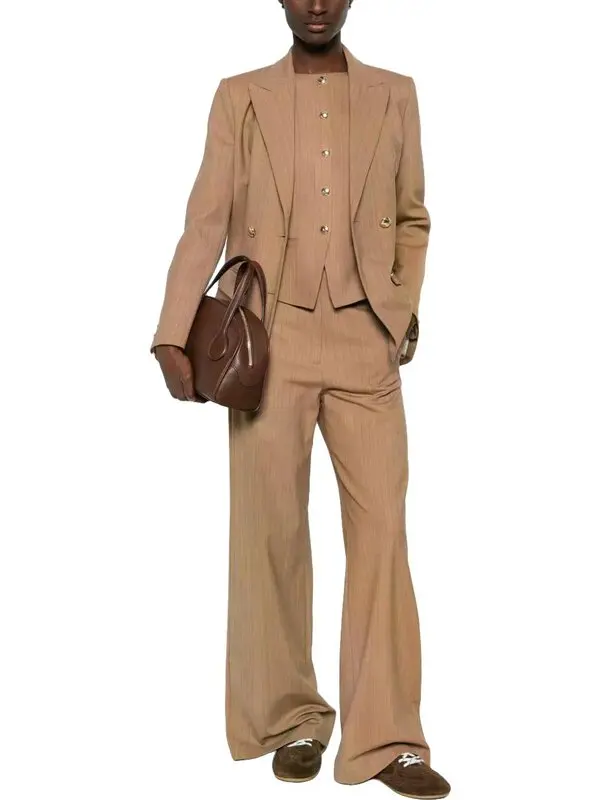 Maje Striped Button-fastening Waistcoat - Neutrals