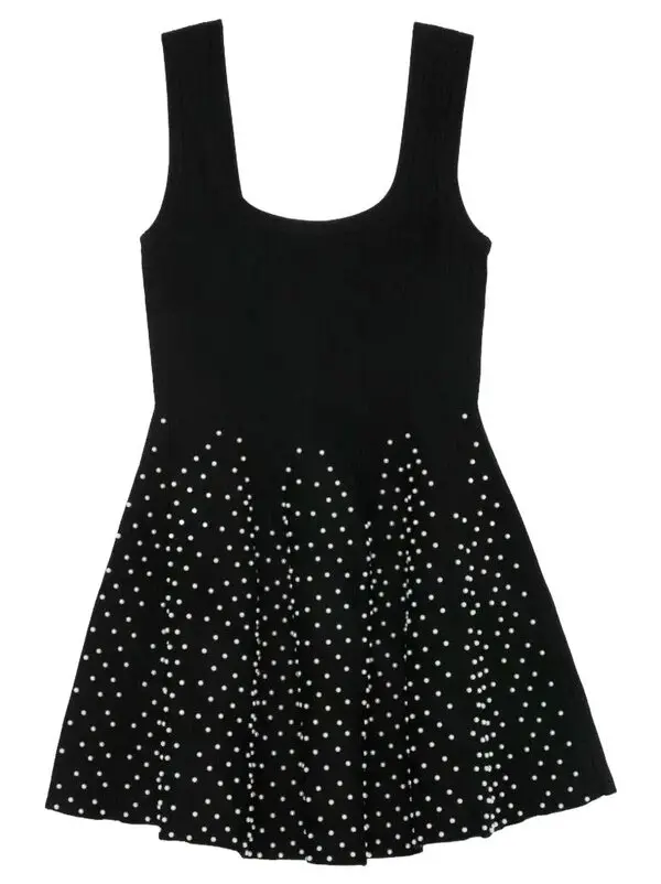 Sandro Faux-pearl Embellished Knitted Dress - Black