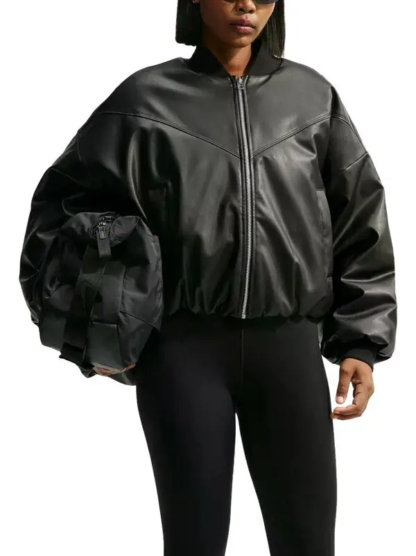 Nike Logo-embossed Bomber Jacket - Black