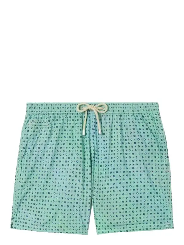 MC2 SAINT BARTH Geometric-print Drawstring Swim Shorts - Green