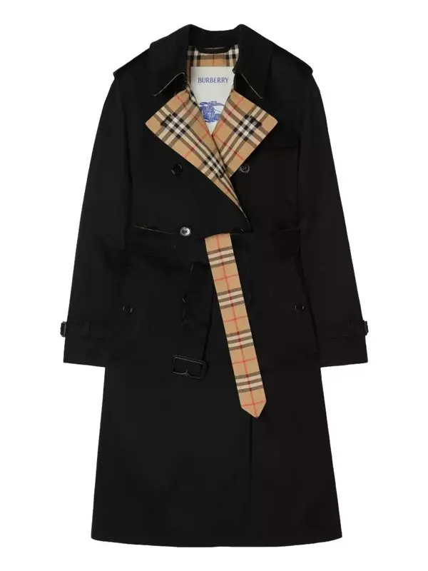 Burberry Long Gabardine Lakefield Trench Coat - Black