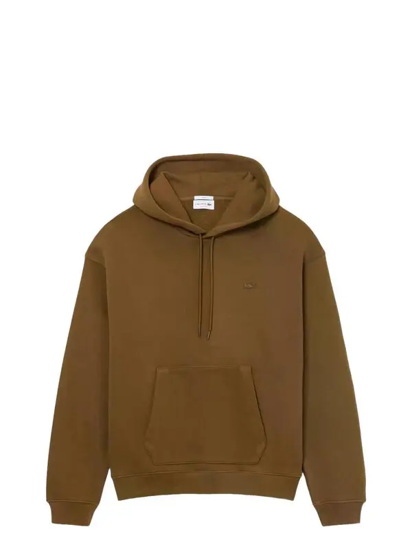Lacoste Logo Embroidered Hoodie - Brown