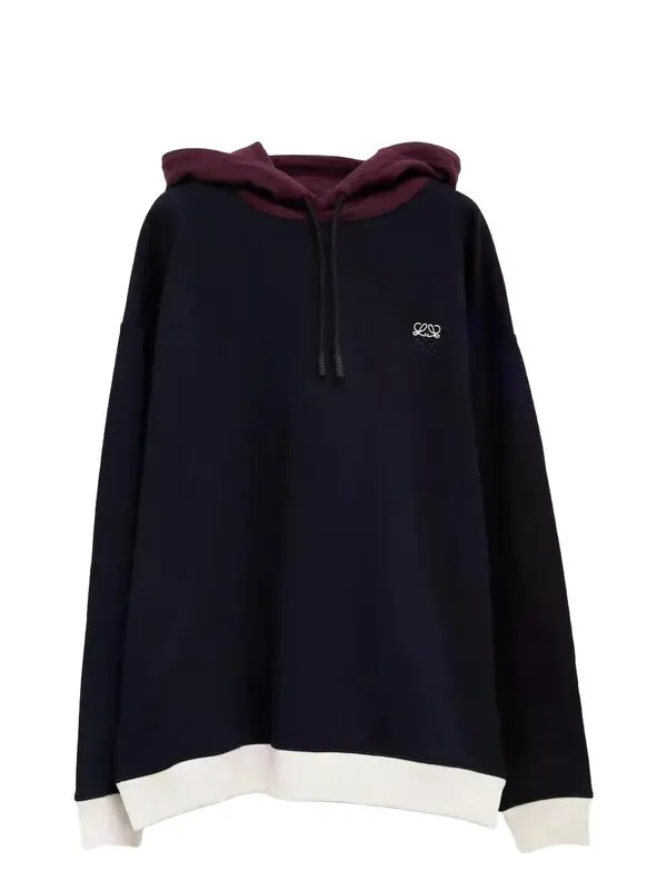 Loewe Anagram-embroidered Hoodie - Blue