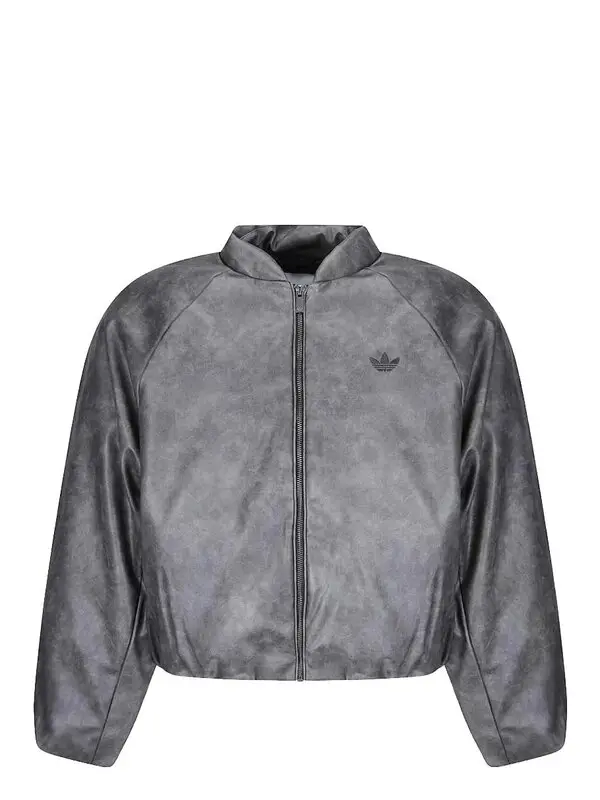 Adidas Logo-embroidered Raglan-sleeve Bomber Jacket - Black