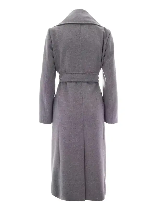 Max Mara Belted Shawl-collar Coat - Grey