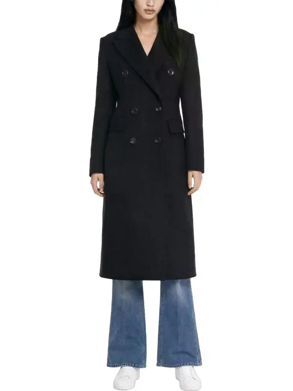 Max Mara Effigy Double-breasted Virgin-wool Coat - Black