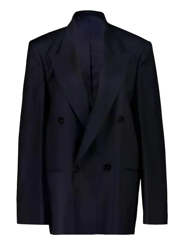 Gucci Double-breasted Peak-lapels Jacket - Blue