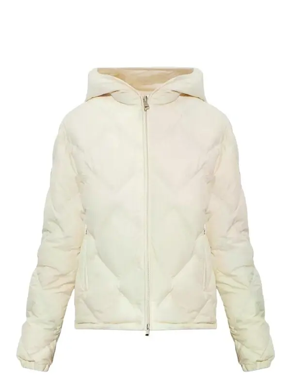 Moncler Arvouinne Hooded Triangle-quilted Short Down Jacket - White