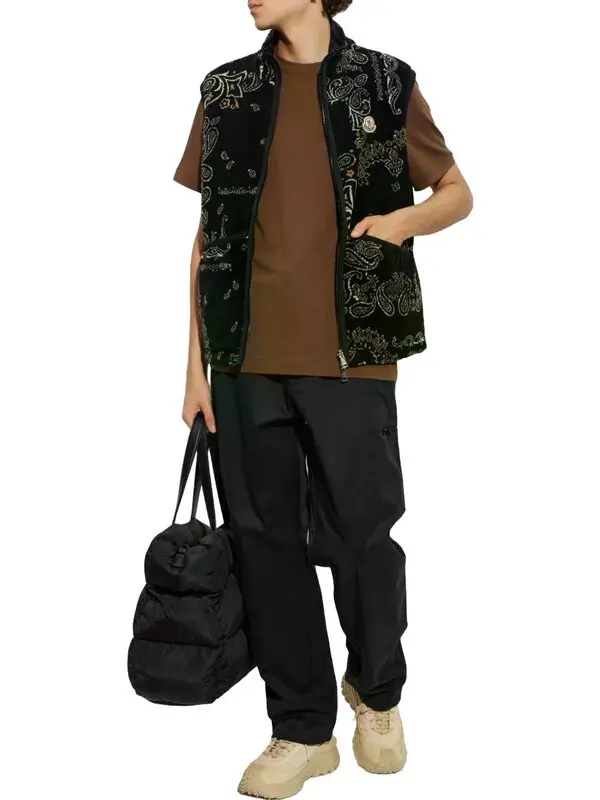 Moncler Reversible Paisley-print Gilet - Black