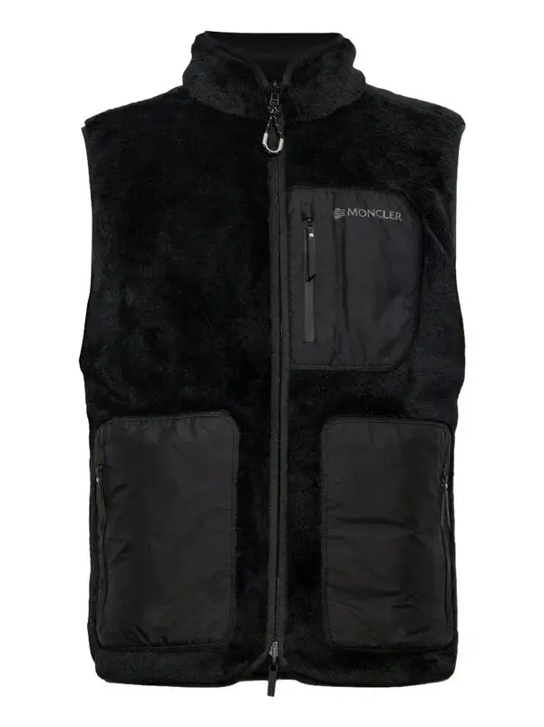 Moncler Reversible Fleece-texture Gilet - Black