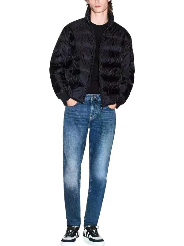Armani Exchange Logo-print Quilted Jacket - Black