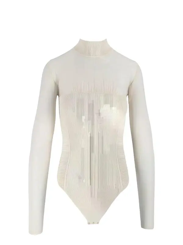 Elisabetta Franchi Ribbed-knit Bodysuit - Neutrals