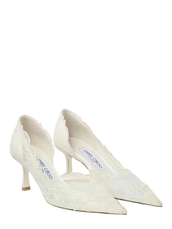 JIMMY CHOO Faiz Pumps 65 Ivory Lace - Neutrals