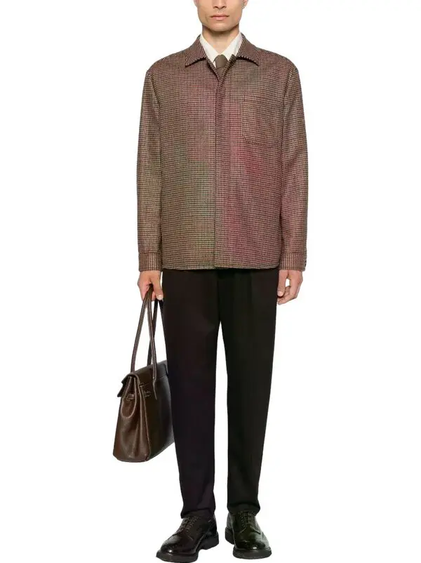 Eleventy Houndstooth-patterned Jacket - Brown