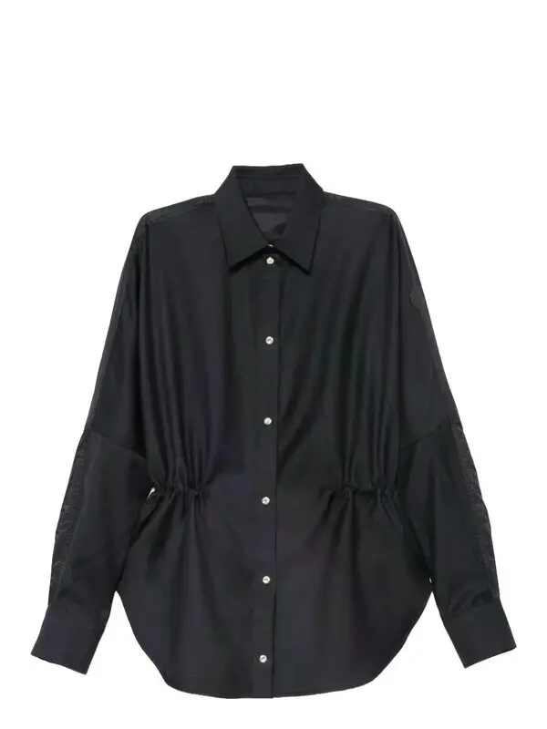 Moncler Drawstring Waist Panelled Shirt - Blue