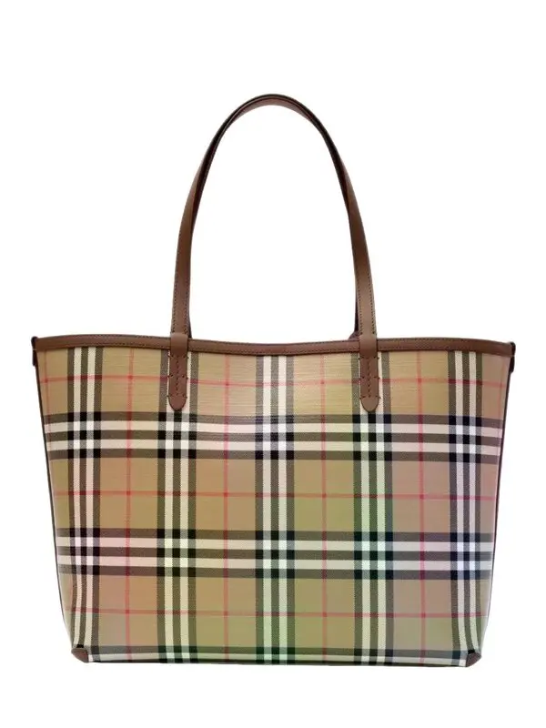Burberry Small Check Tote - Neutrals