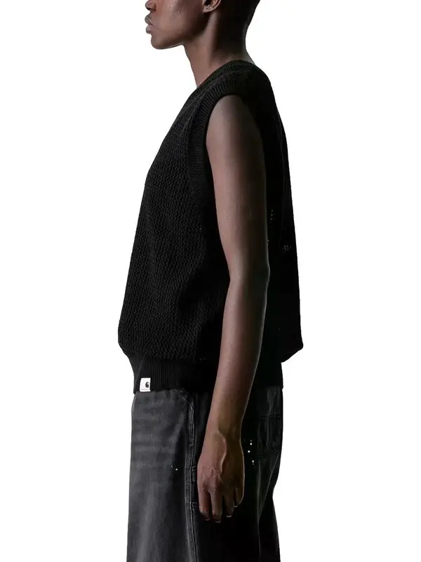 Carhartt Work In Progress Stockton V-neck Waffle-knit Vest - Black