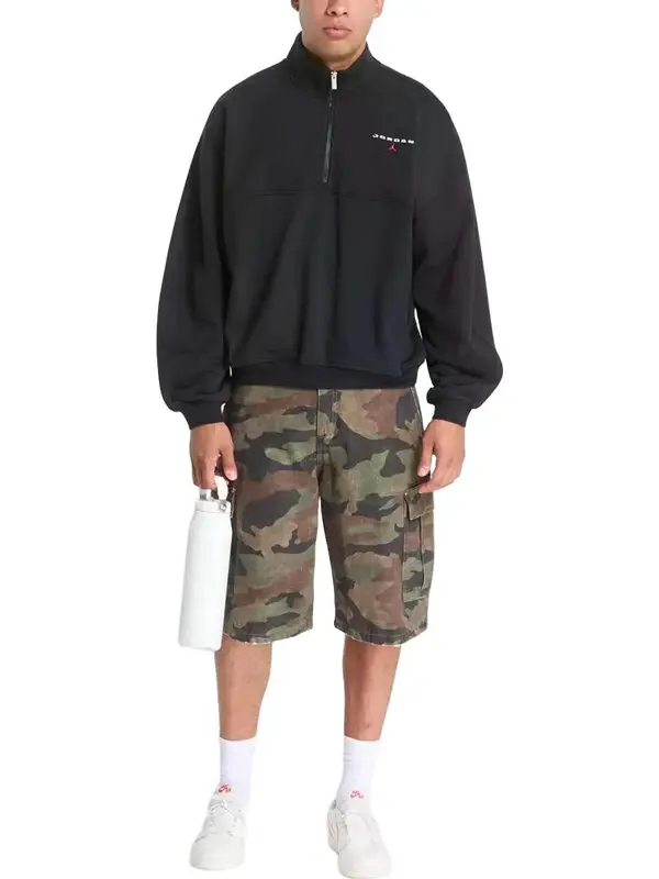 JORDAN Flight Fleece Half-zip Sweatshirt - Black