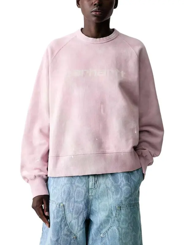 Carhartt Work In Progress Painter Logo-print Raglan-sleeve Sweater - Pink