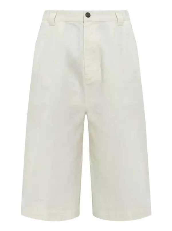 Adidas Wide-leg Cotton Denim Shorts - White