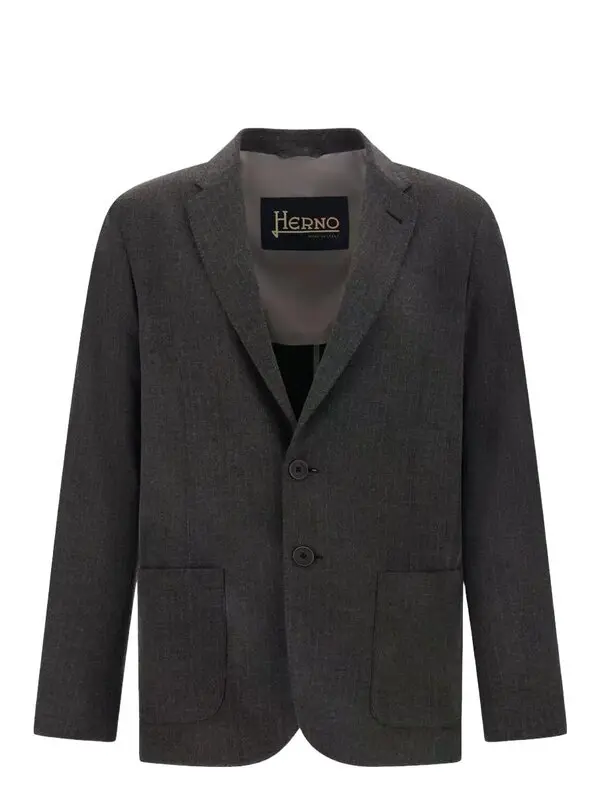 Herno Pinstripe-pattern Single-breasted Blazer - Grey