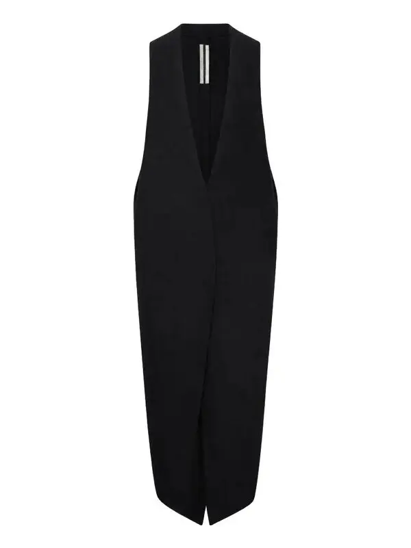 Rick Owens Cyclops V-neck Sleeveless Cardigen-coat - Black