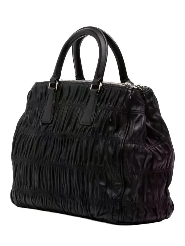 Prada 2010-2026 Nappa Gaufre Satchel - Black