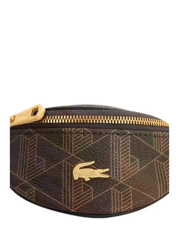Lacoste Monogram-print Logo-plaque Coin Purse - Brown