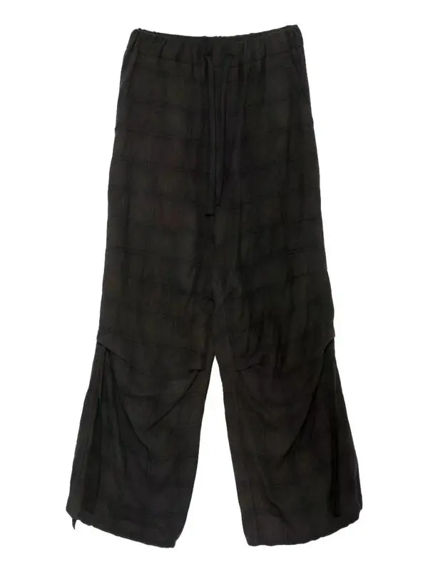 Isabel Benenato Check-pattern Loose-fit Trousers - Black